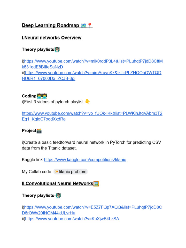 Deep Learning Roadmap-1 | PDF