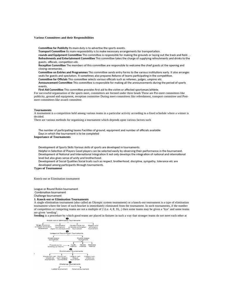 Committees and Tournaments Overview | PDF | Tournament | Sports ...