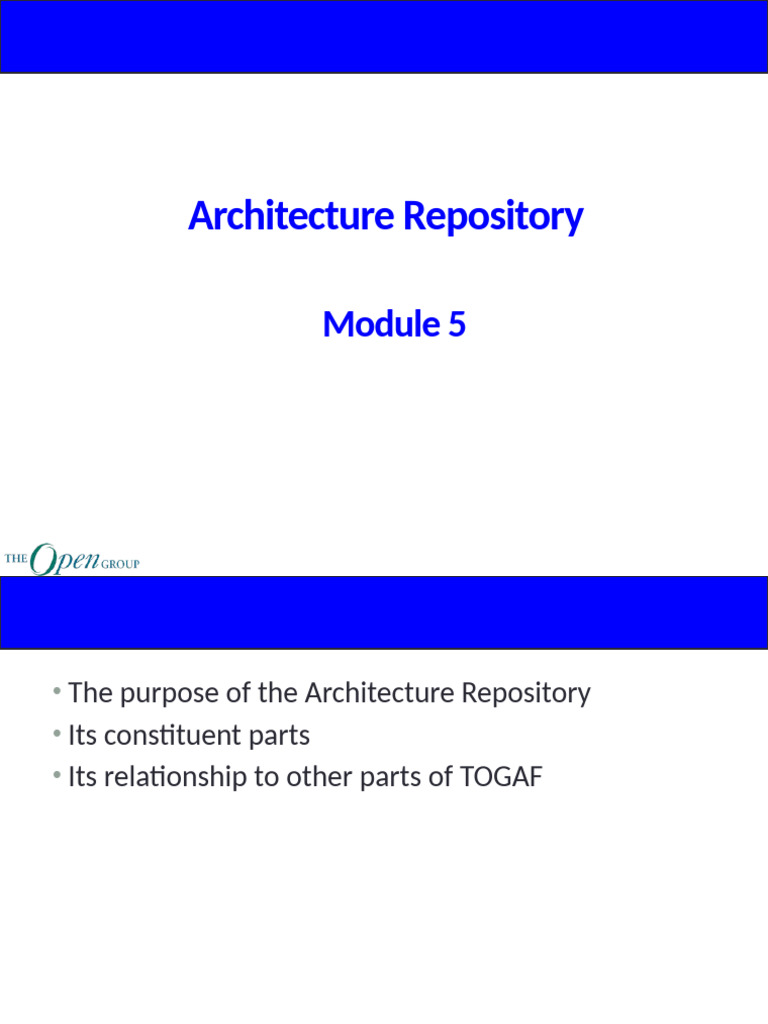 togaf-v91-m5-architecture-repository | PDF | Governance | Business