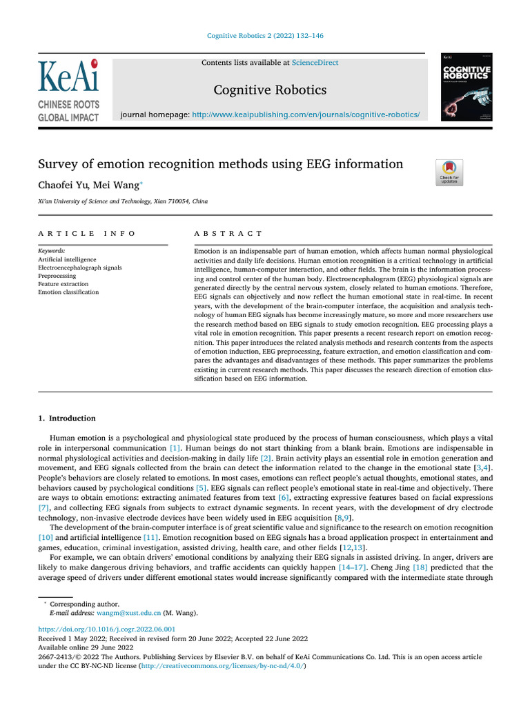Survey of emotion recognition methods using EEG information | PDF | Electroencephalography ...