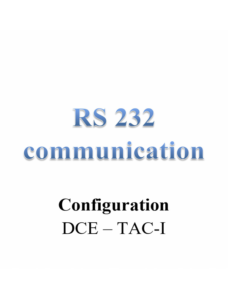 RS232 Setup for DCE TAC-I Controller | PDF | Computer Engineering | Telecommunications