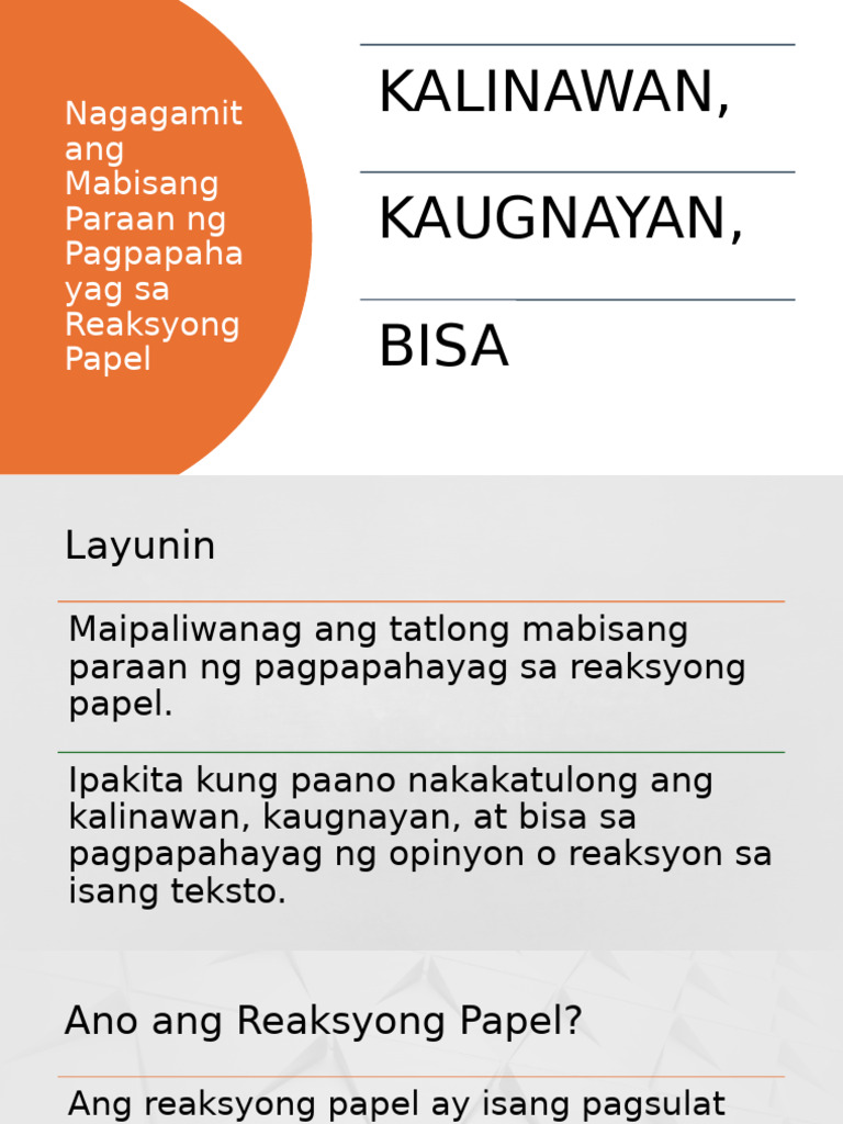 Reaksyong Papel | PDF