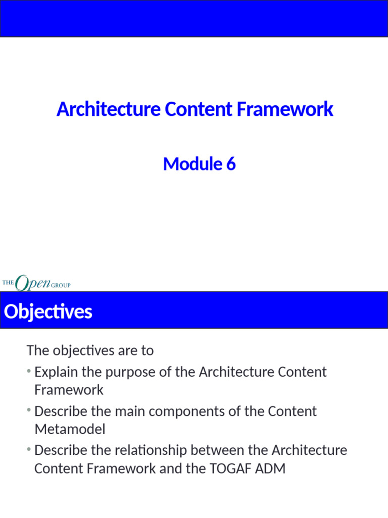 Togaf v91 m6 Architecture Content Framework | PDF | Systems ...