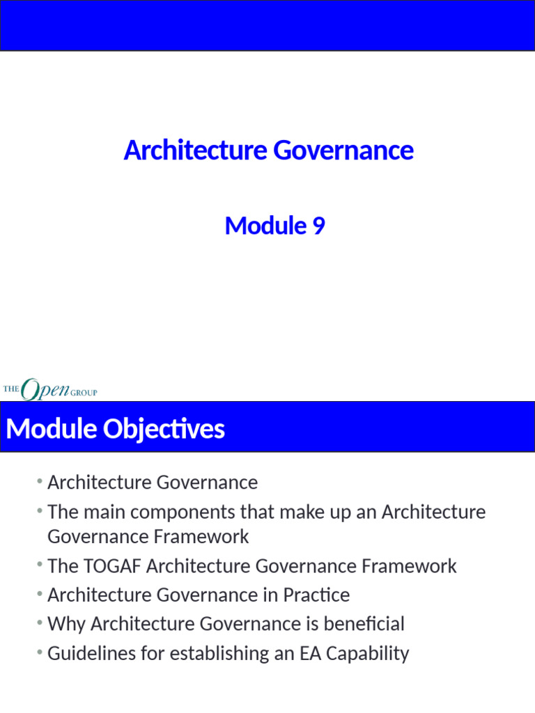 Togaf v91 m9 Architecture Governance | PDF | Governance | Regulatory ...