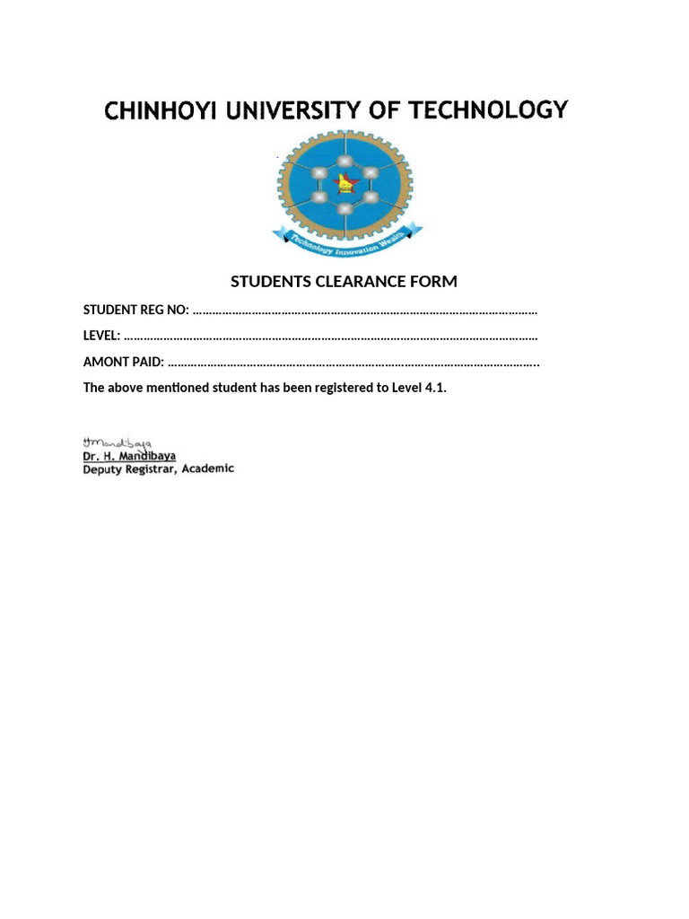 Students Clearance Form | PDF