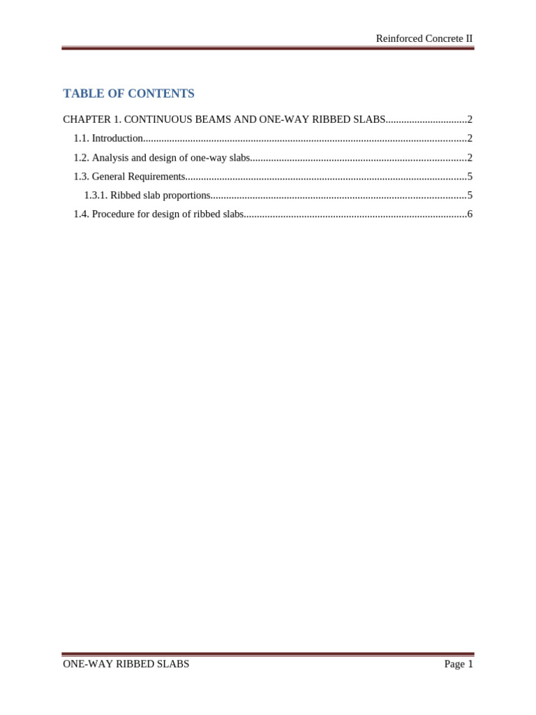 One-Way Ribbed Slabs Guide | PDF | Beam (Structure) | Bending