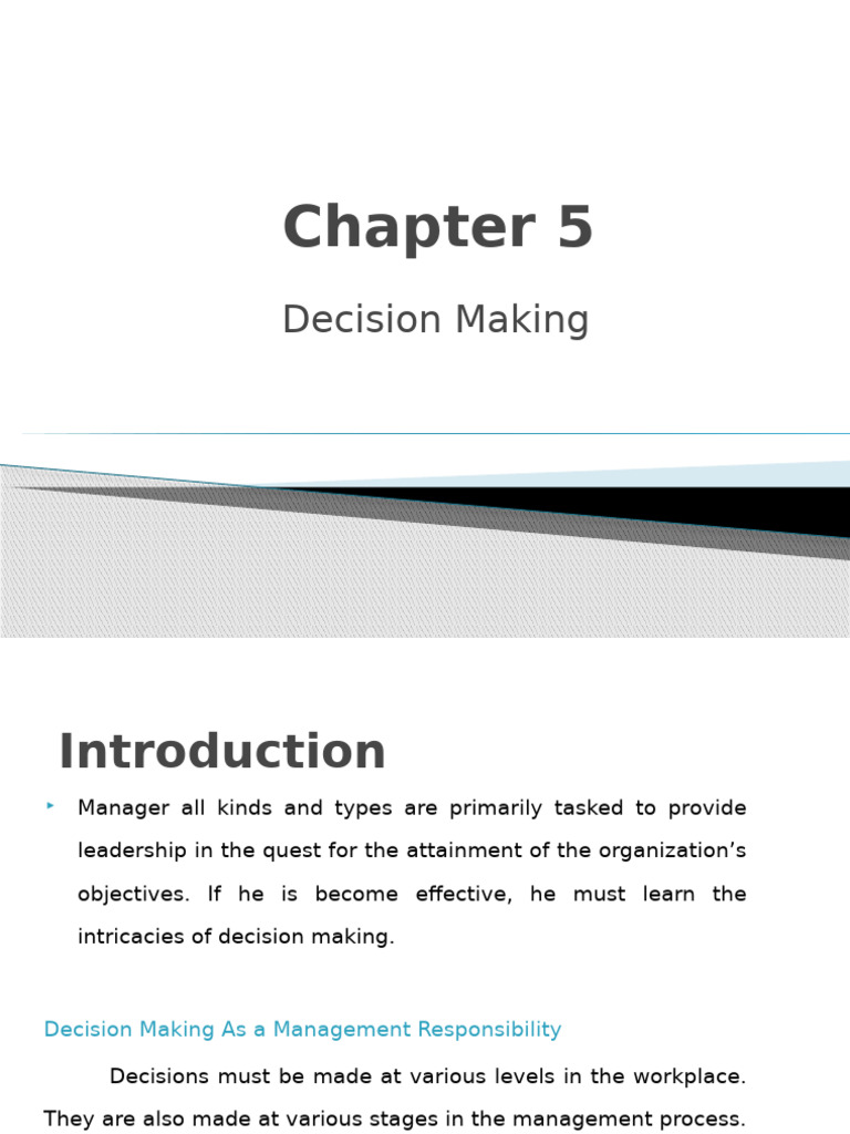 Org. Management Chapter 5ppt. | PDF | Decision Making | Evaluation