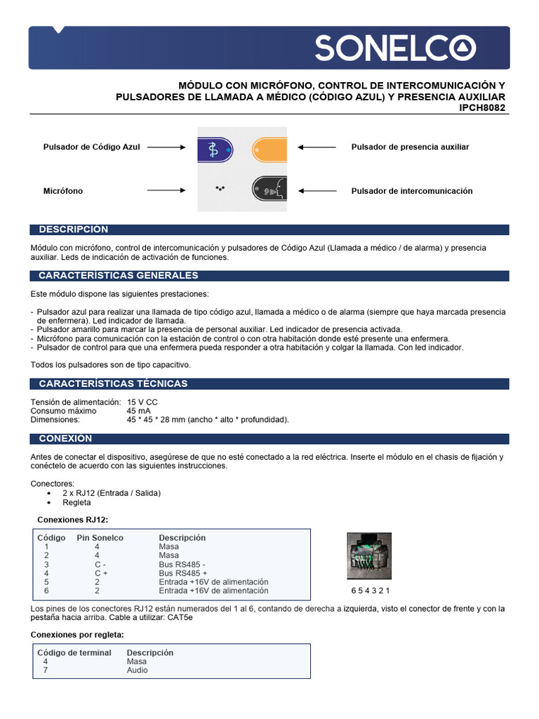 Módulo Intercomunicador Médico IPCH8082 | PDF | Micrófono | Diodo ...