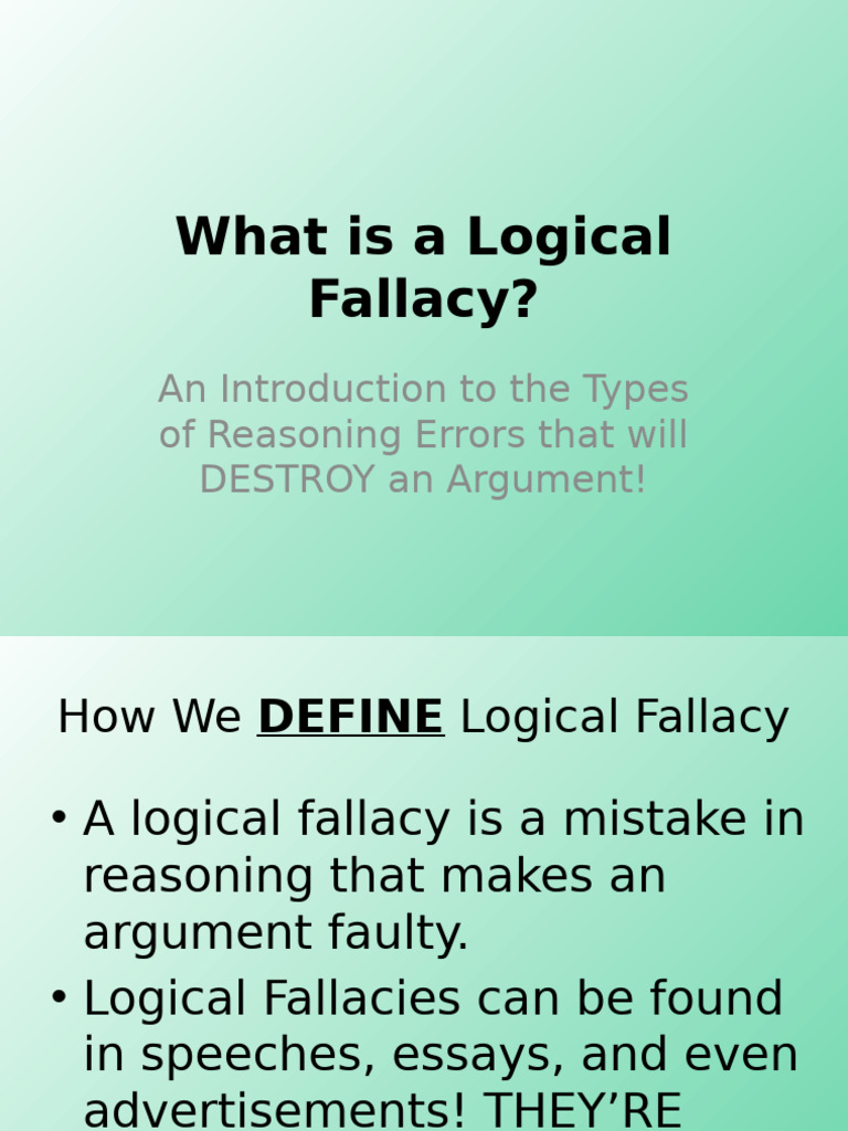 LogicalFallacies_Introduction | PDF | Fallacy | Logic