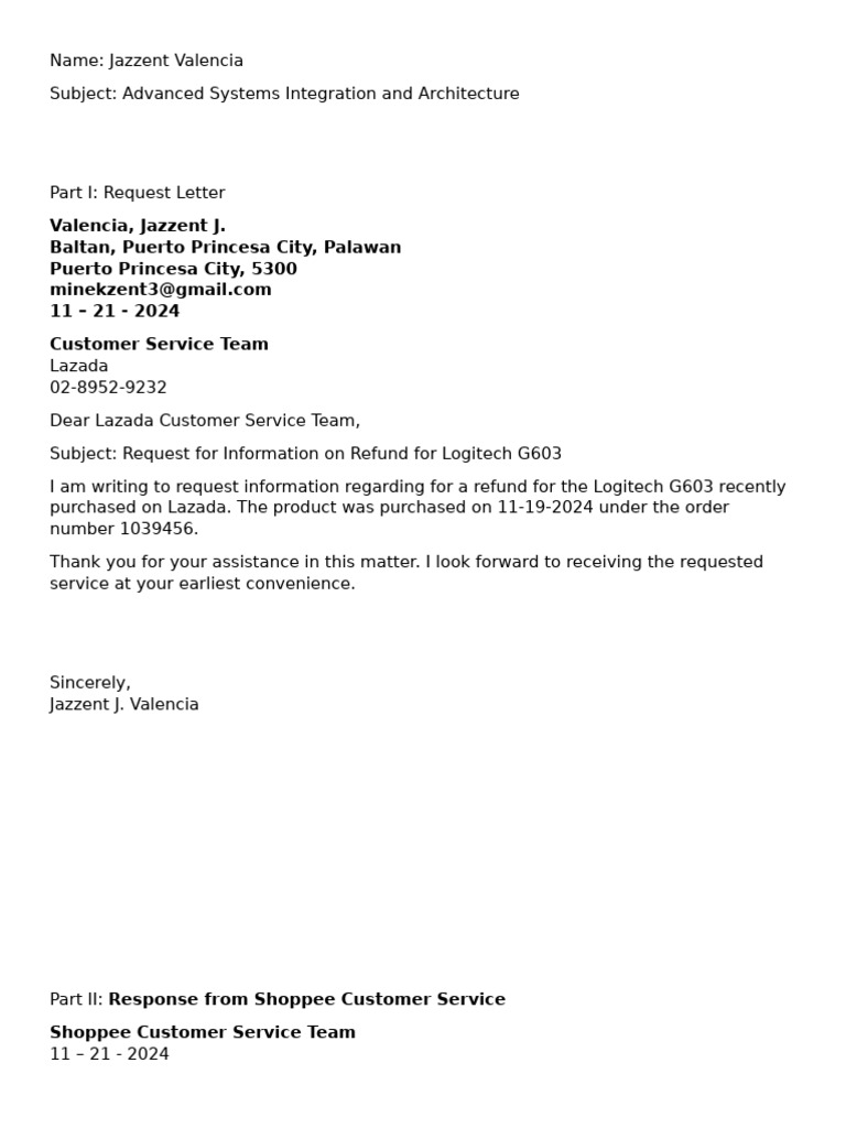 Letter | PDF