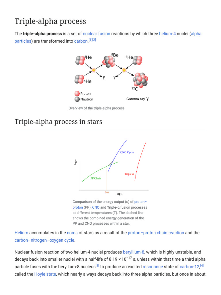 Stellar Fusion: Triple-Alpha Process | PDF | Stars | Nuclear Fusion