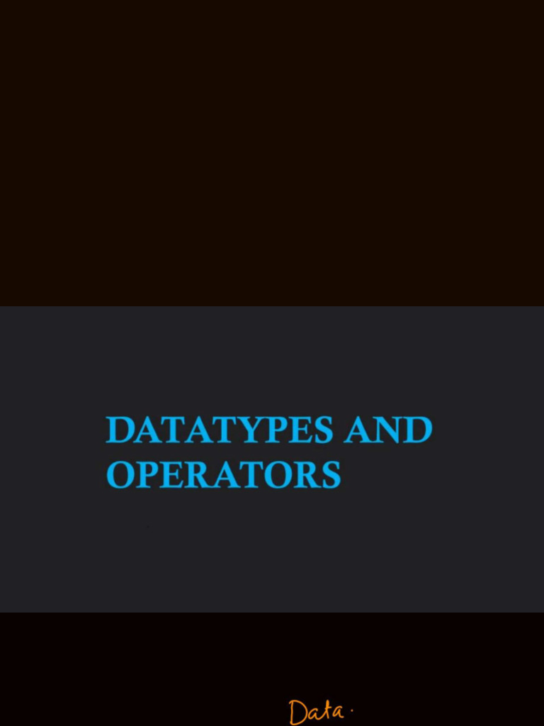 Data_Types_and_Operators_Revision_Class | PDF