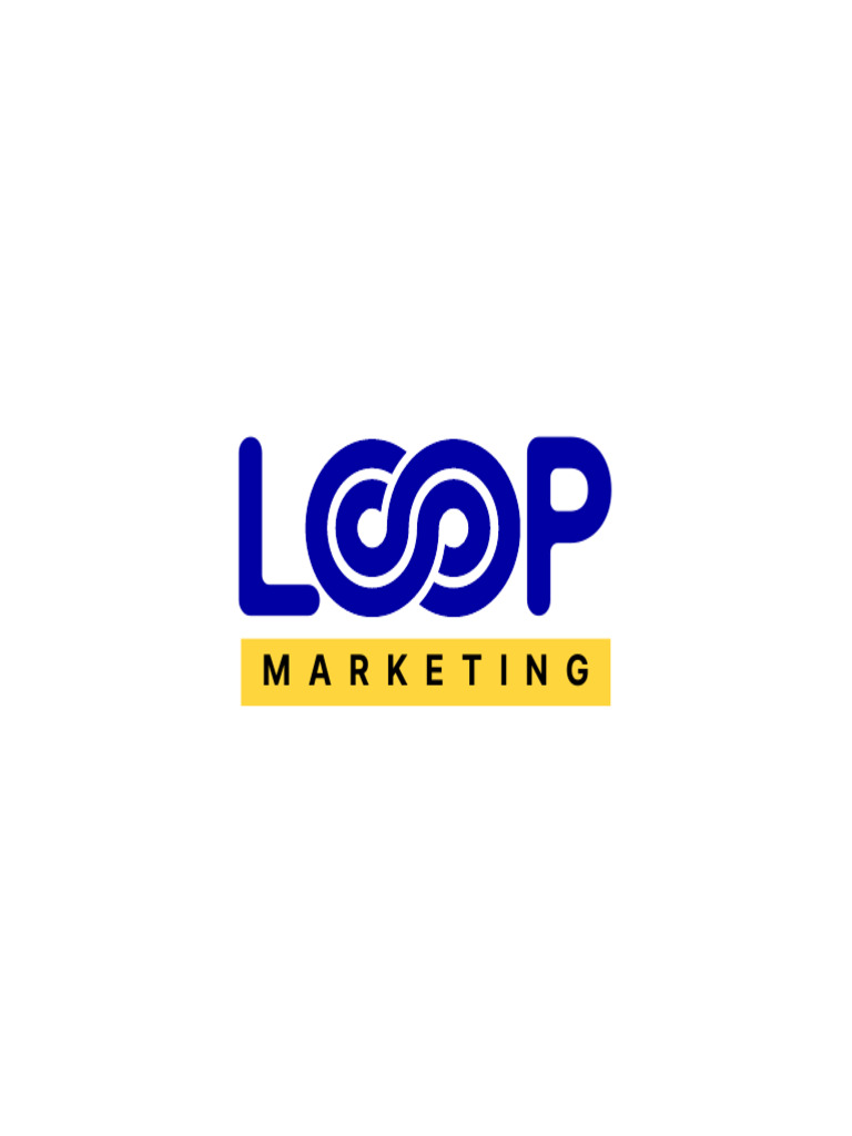 Blue and Yellow Modern Loop Marketing Logo | PDF