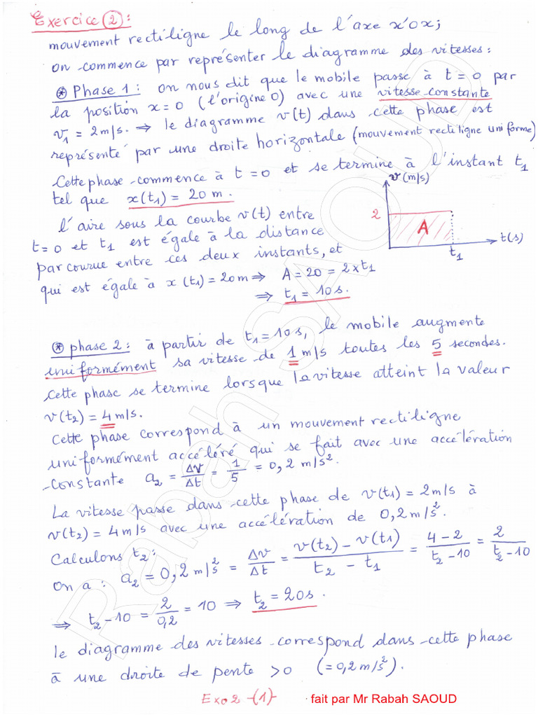 Cin ©matique - Exo 2 | PDF