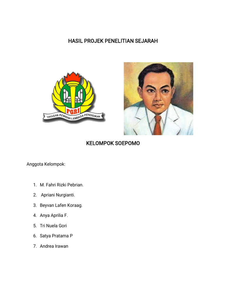 Proposal Soepomo - Batu Tulis | PDF