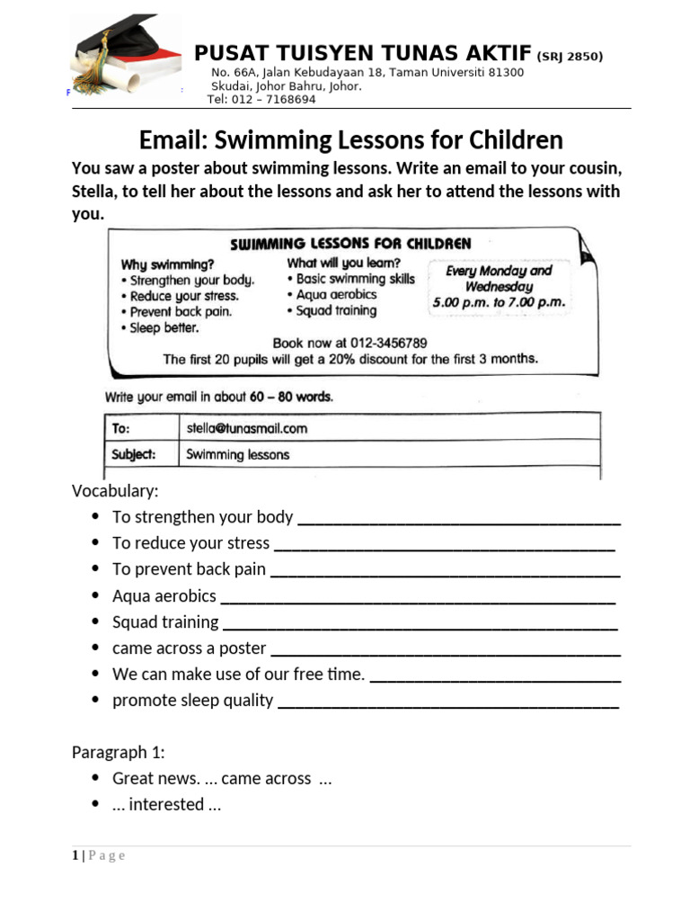 Essay 12 Advertisement Swimming Lessons | PDF
