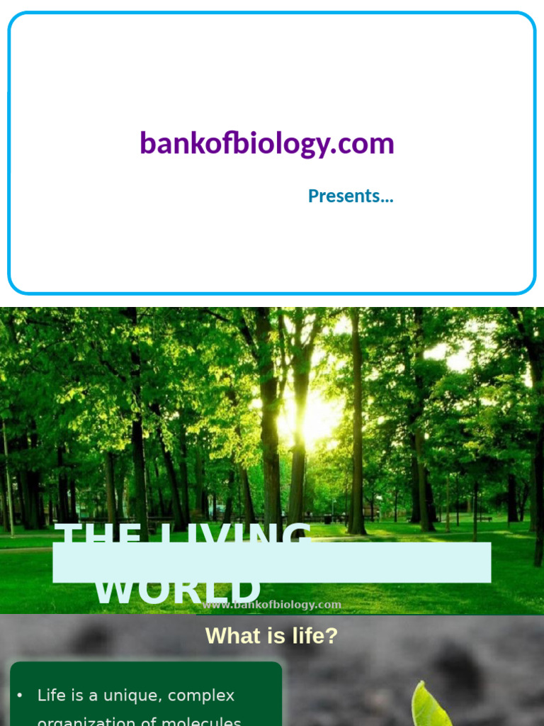 1 Living World - Part 1 Properties of Living Things, Diversity in ...