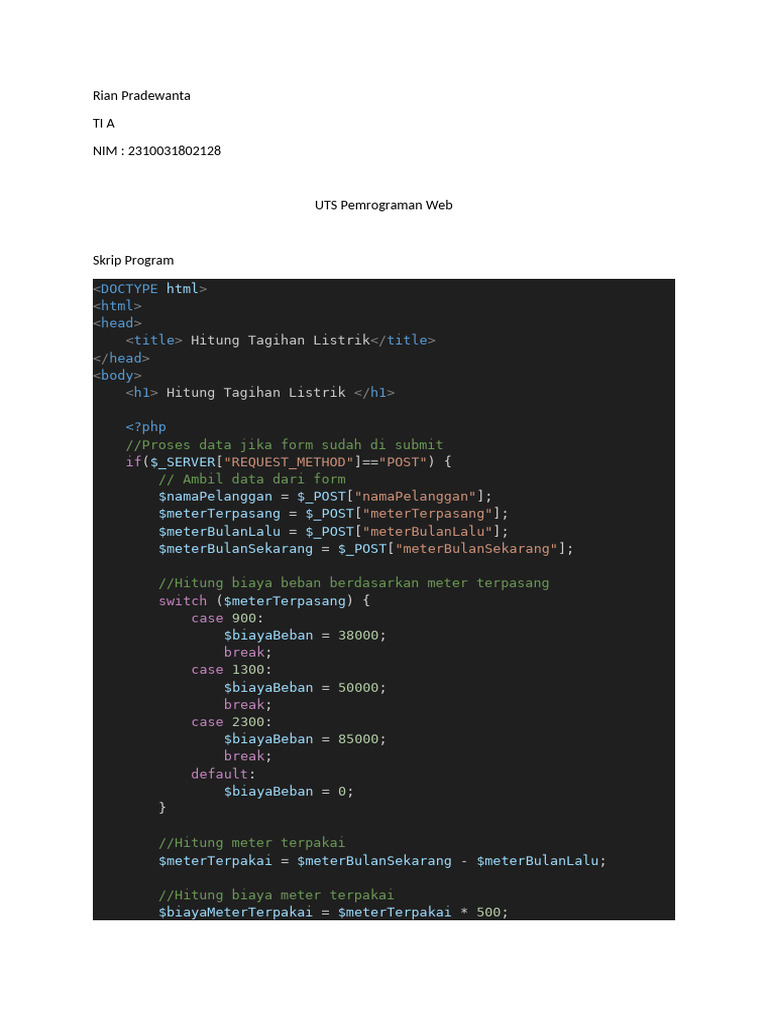 Skrip Dokumen Uts Pemrograman Web | PDF