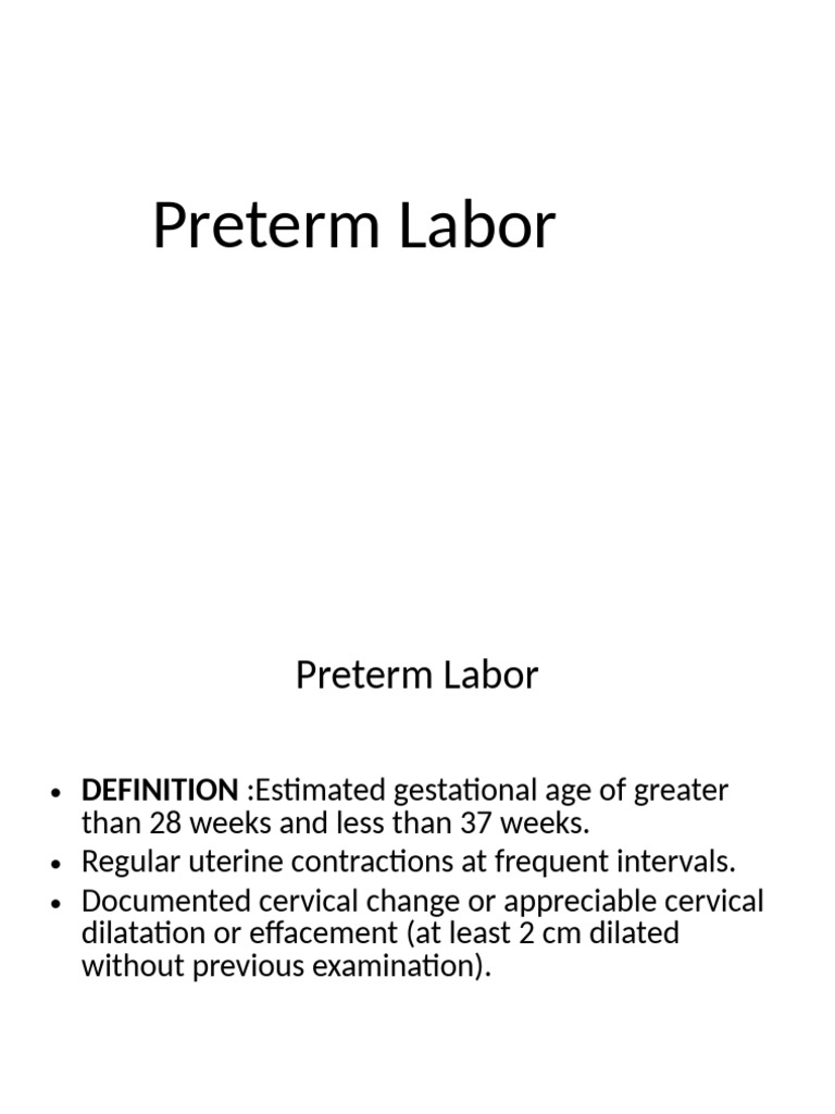 Preterm Labor | PDF | Preterm Birth | Childbirth
