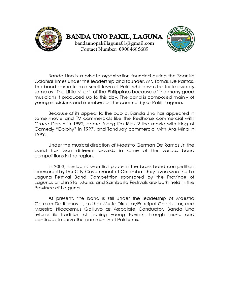 Banda Uno History | PDF