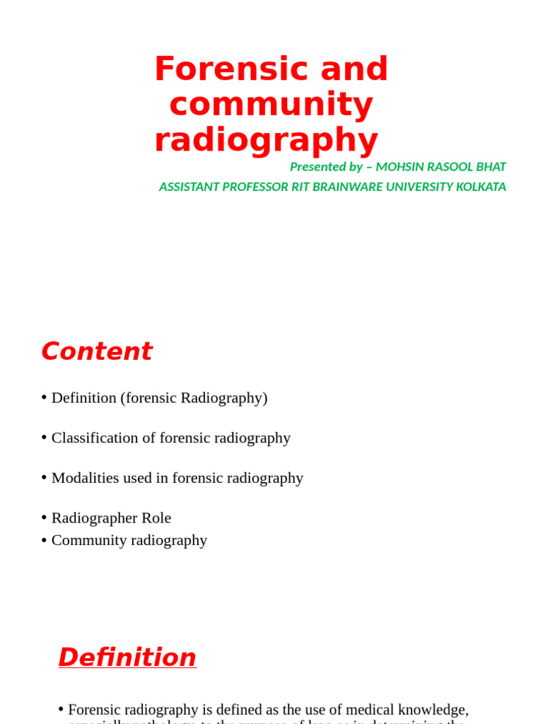 Forensic and Community New | PDF | Radiography | Medical Imaging
