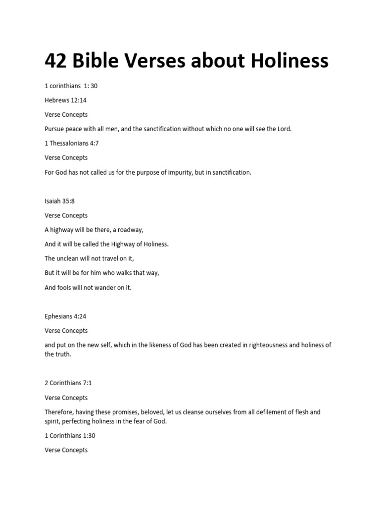 42 Bible Verses About Holiness | PDF | Glory (Religion) | Book Of Leviticus