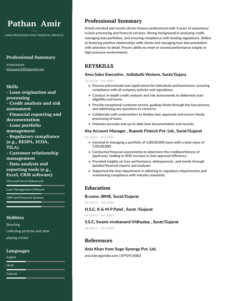 Resume | PDF | Regulatory Compliance | Loans