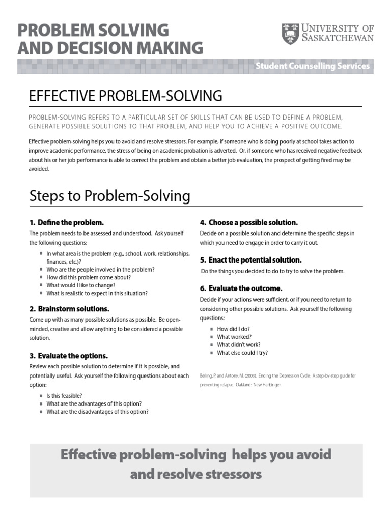 Problem Solving Decision Making | PDF | Stress (Biology) | Decision Making
