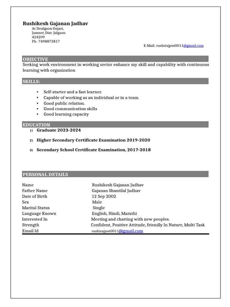 Rushi Resume 2[1] | PDF