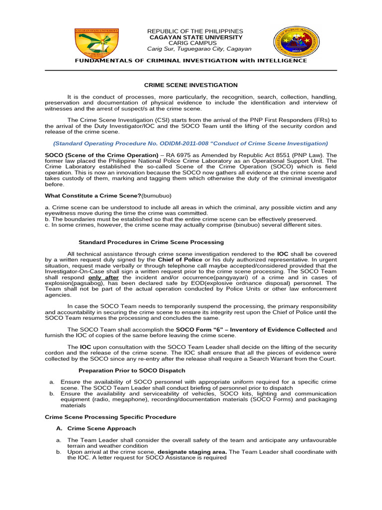 Topics 12-Crime Scene Investigation | PDF | Crime Scene