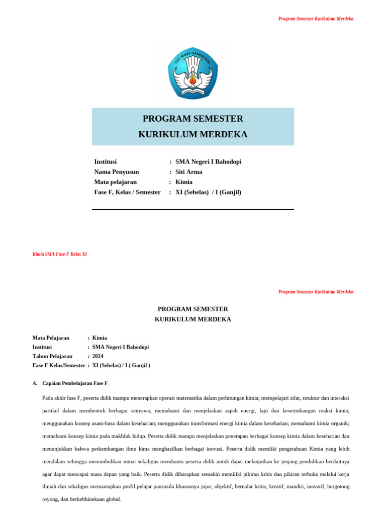 PROMES Kurikulum Merdeka | PDF