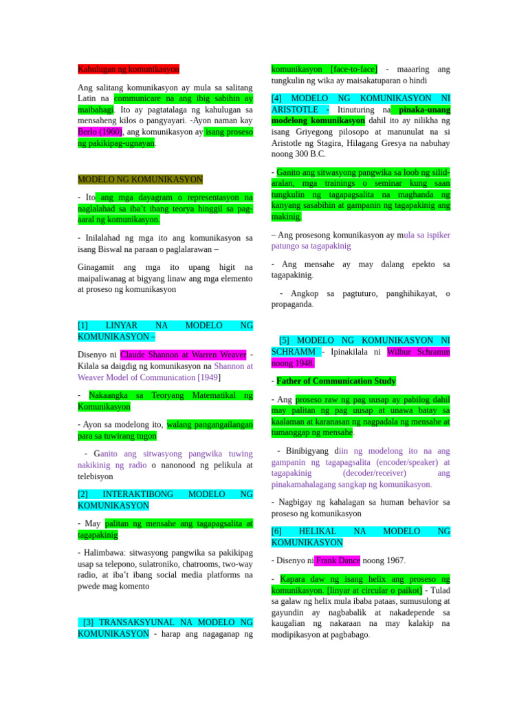 Natatanging Diskurso Notes | PDF