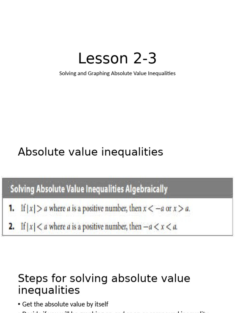 Lesson 2-3 Algebra 2 | PDF