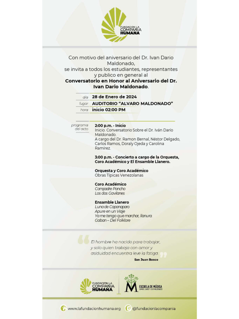 Programa Aniversario Ivan Dario | PDF
