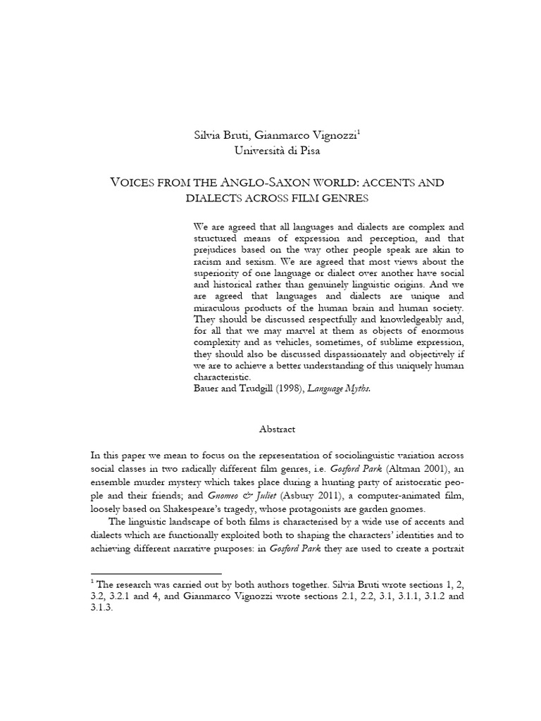 Voices From The Anglo Saxon World Accent | PDF | English Language | Dialect