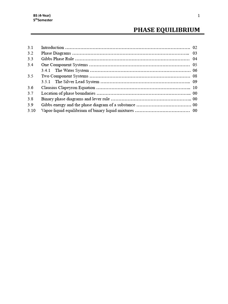 (BS-5th-ch3) Phase Equilibrium (17-05-2018) | PDF | Phase Rule | Phase (Matter)