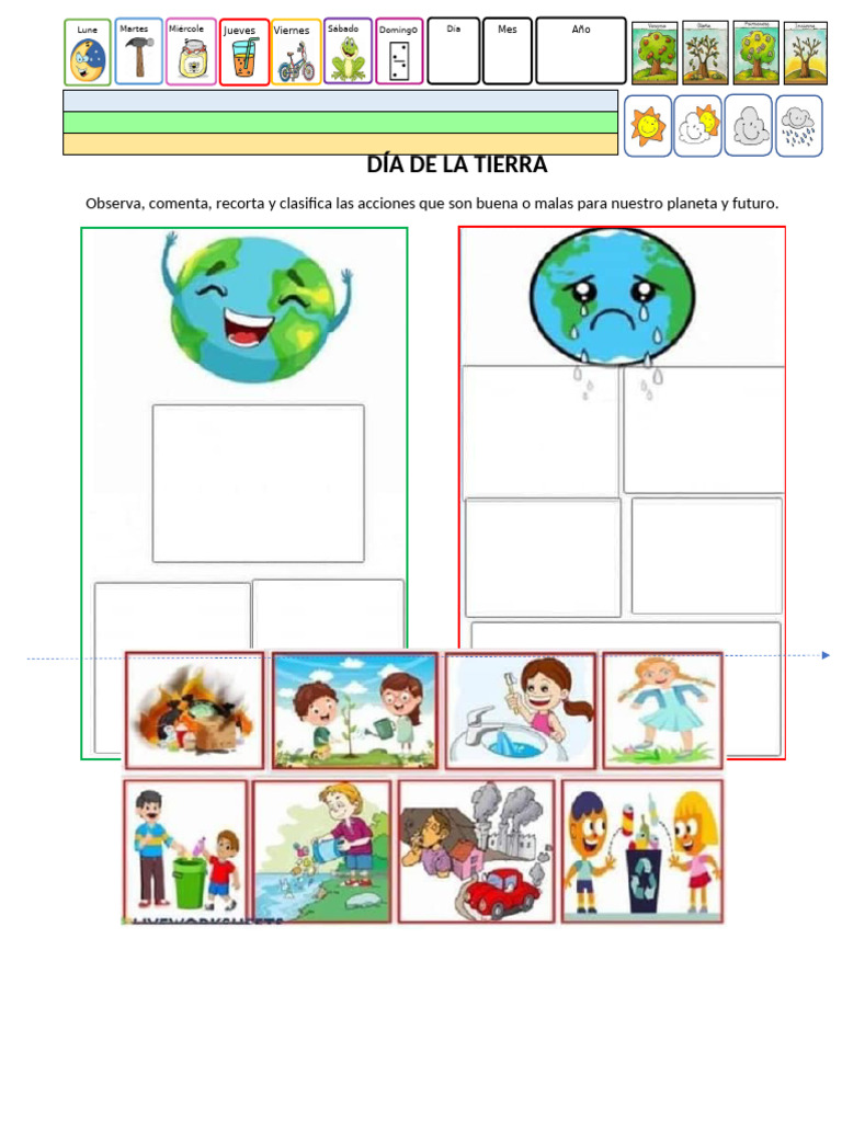 actividad dia de la tierra kinder | PDF
