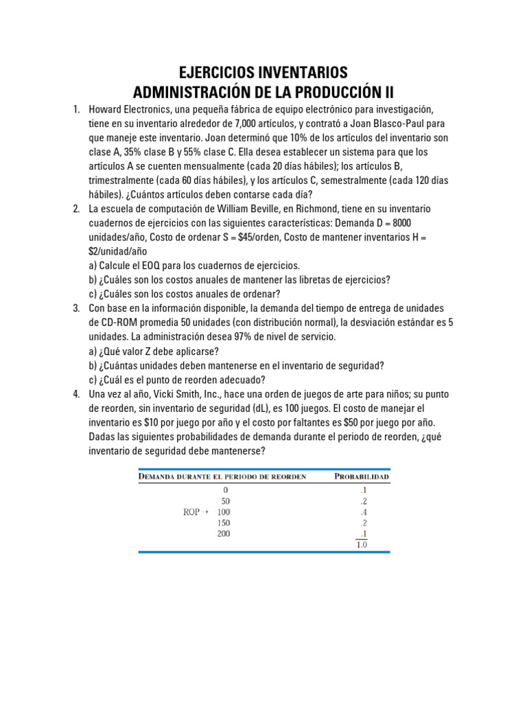 Ejercicios Inventarios 1-2024 | PDF
