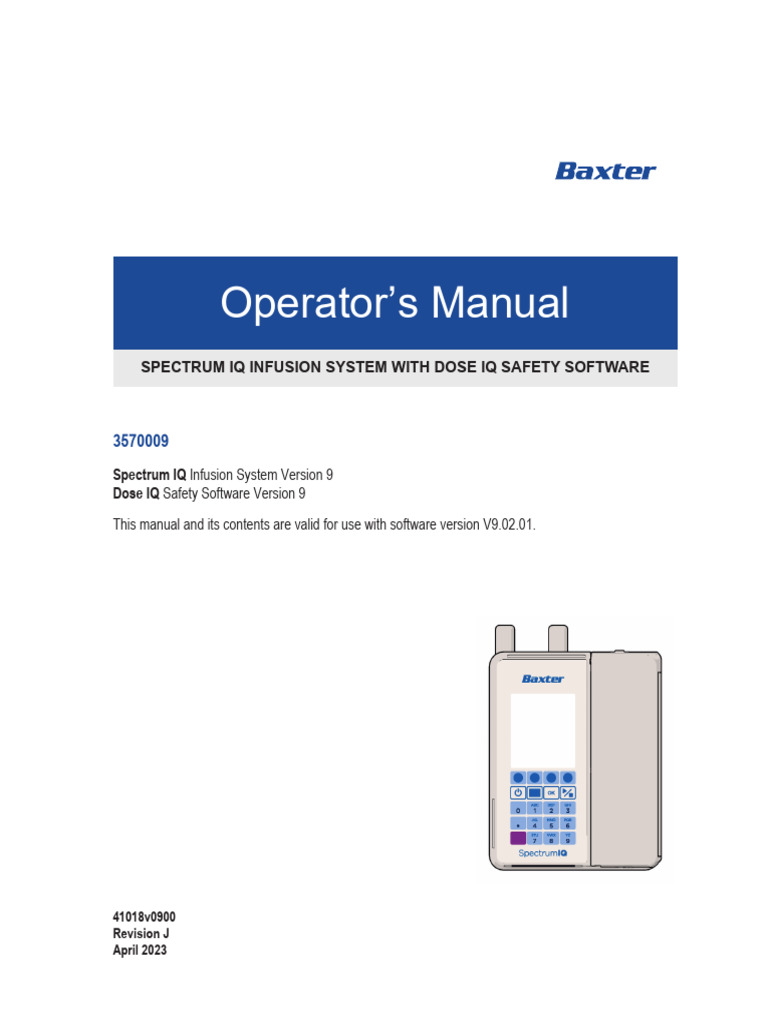 Spectrum IQ Operators Manual-41018v0900 | PDF | Intravenous Therapy ...