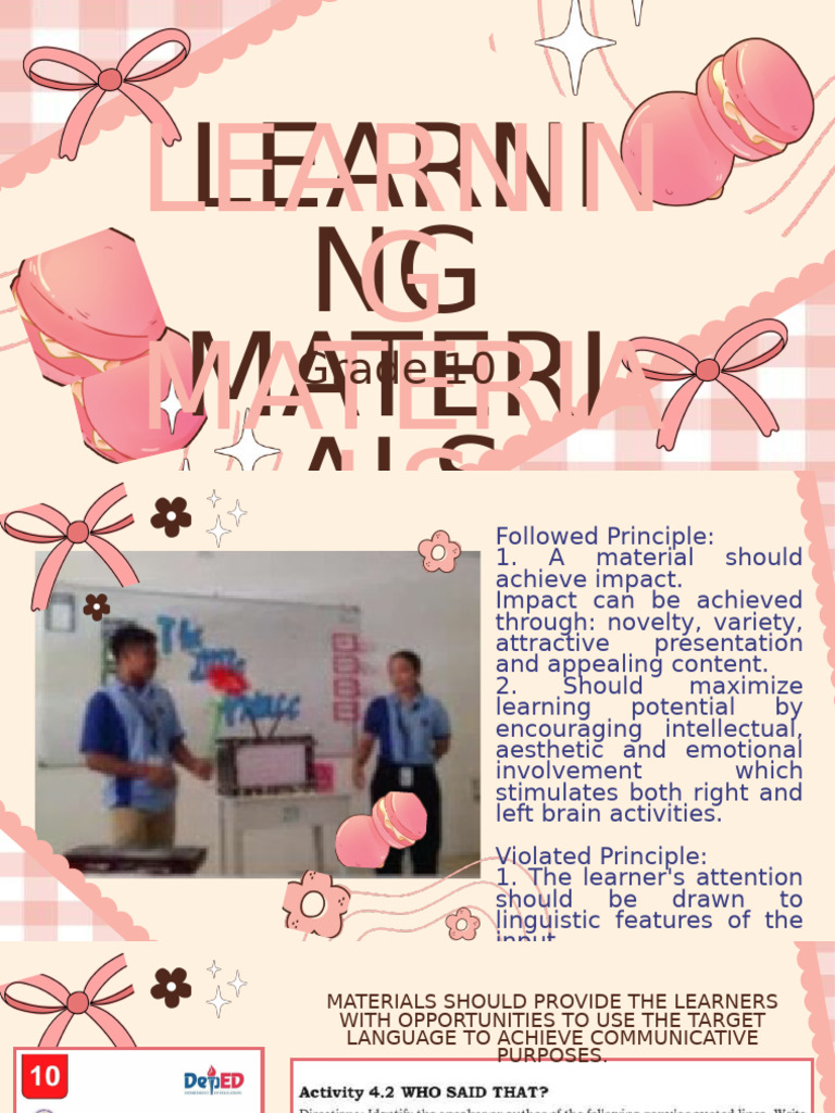 Grade 10 Learning Materials Review | PDF | Learning | Behavioural Sciences