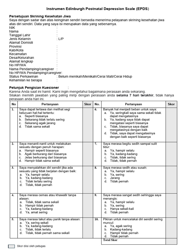 v6 Instrumen Edinburgh Postnatal Depression Scale-1 | PDF