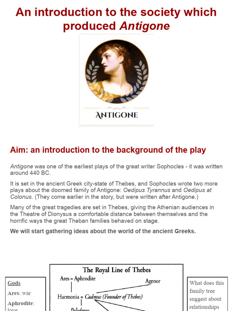 Ancient Greek Society and Antigone | PDF | Sophocles | Theban Mythology