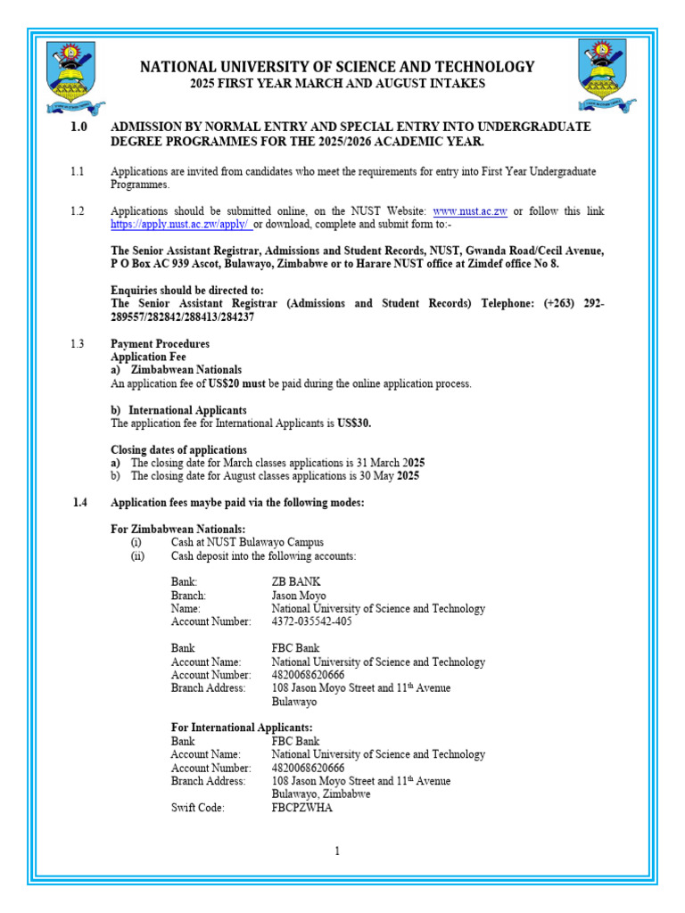 Undergraduate Advert 2025 Final | PDF | Academic Degree | Bachelor's Degree