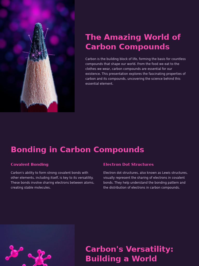 The Amazing World of Carbon Compounds | PDF | Chemical Compounds | Carbon