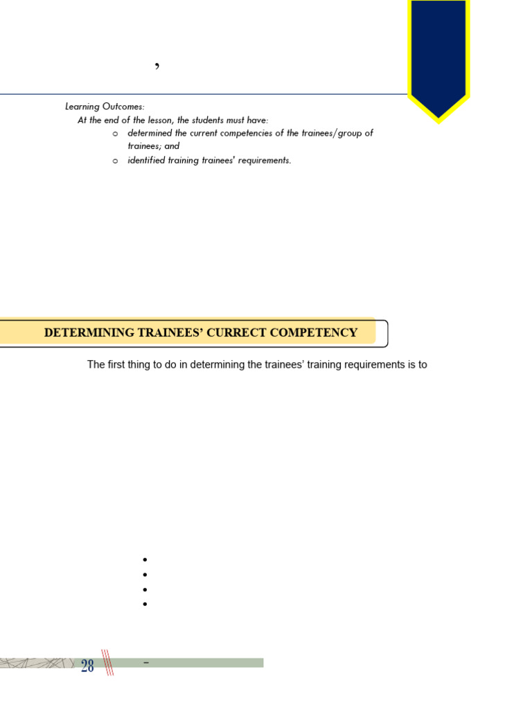 Unit 2 Lesson 3 Trainees Training Requirements | PDF | Methodology ...