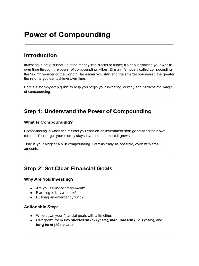 Power of Compounding | PDF | Investing | Diversification (Finance)