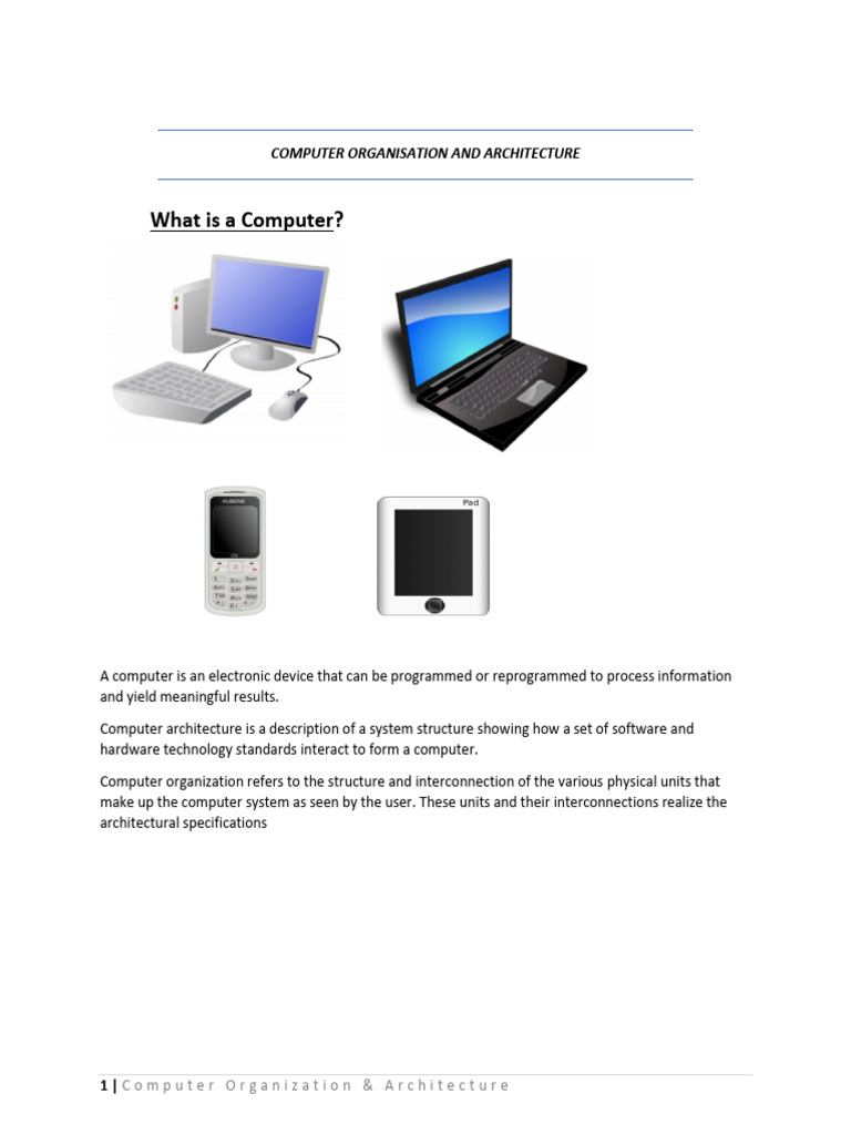 01 Computer Organisation and Archtecture | PDF | Central Processing Unit | Hertz