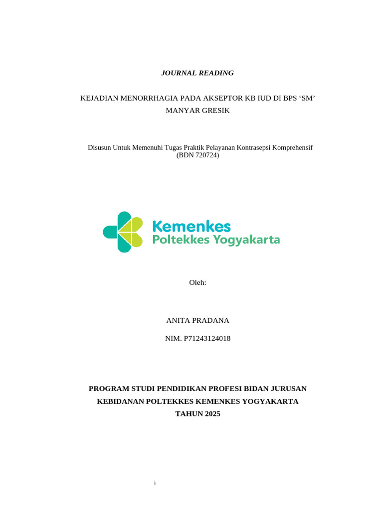Menorrhagia pada Akseptor KB IUD Gresik | PDF