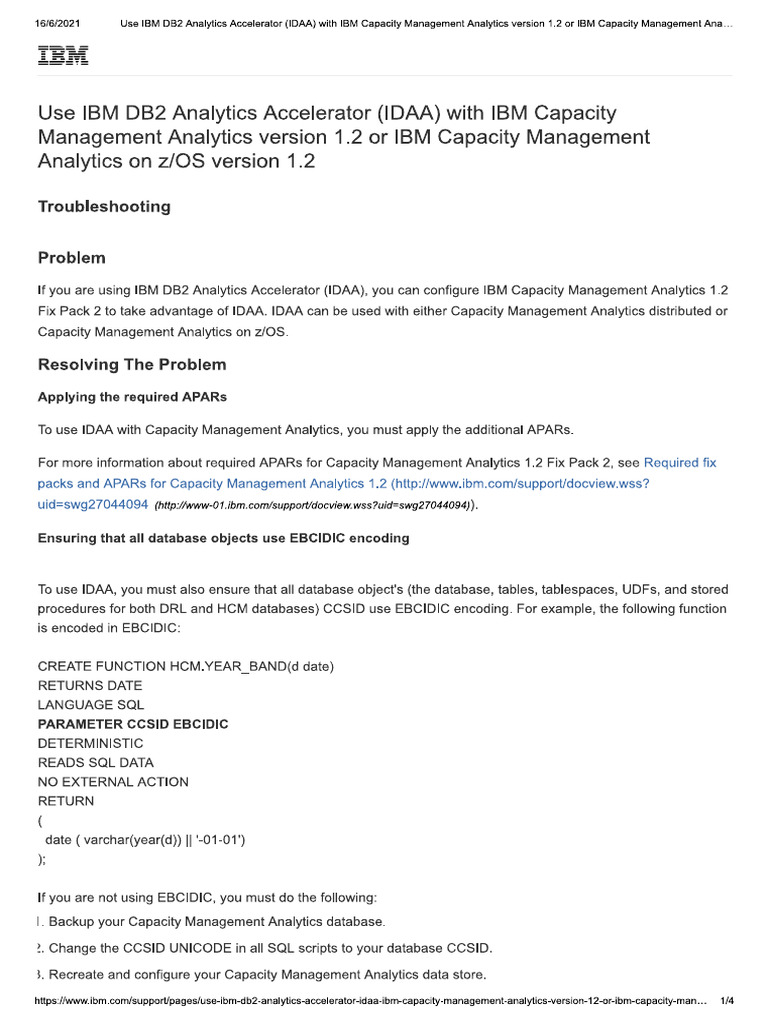 Use IBM DB2 Analytics Accelerator (IDAA) With IBM Capacity Management ... Use IBM DB2 Analytics Accelerator (IDAA) With IBM Capacity Management ...