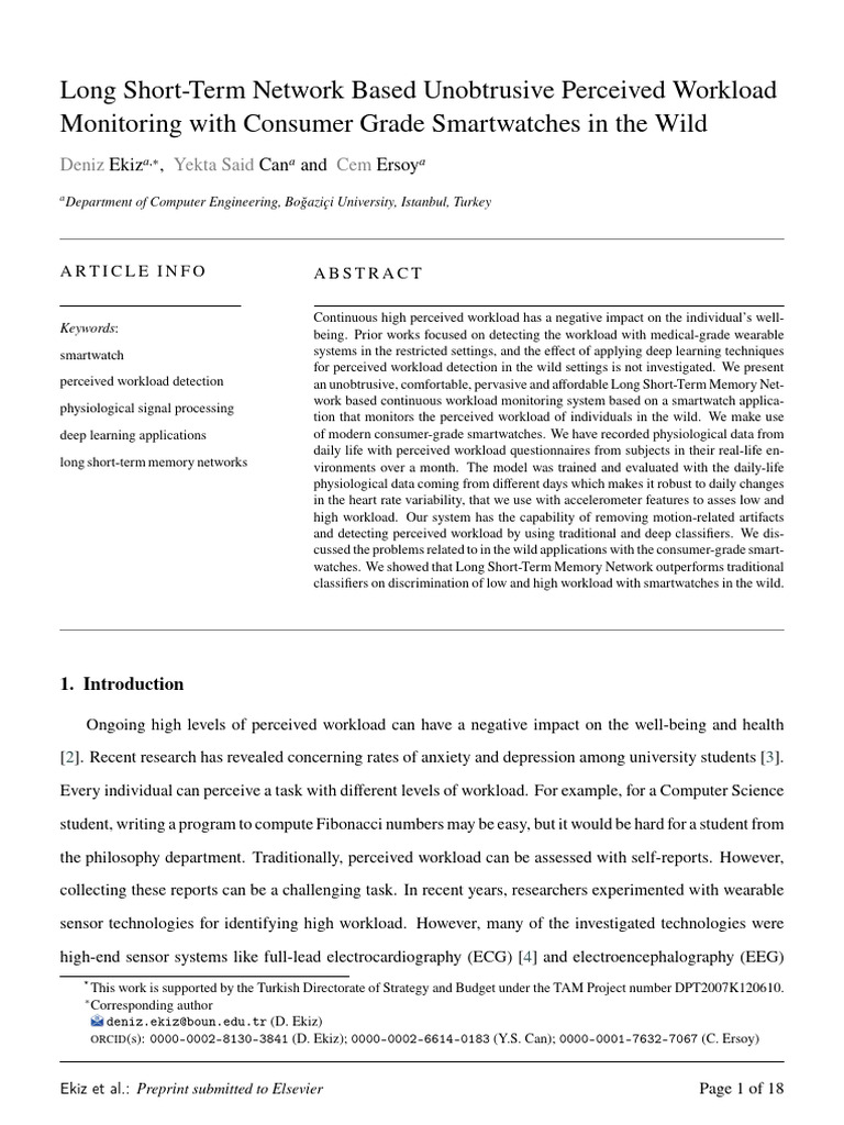 Long Short Term Network Based Unobtrusive Perceived Workload Monitoring With Consumer Grade ...